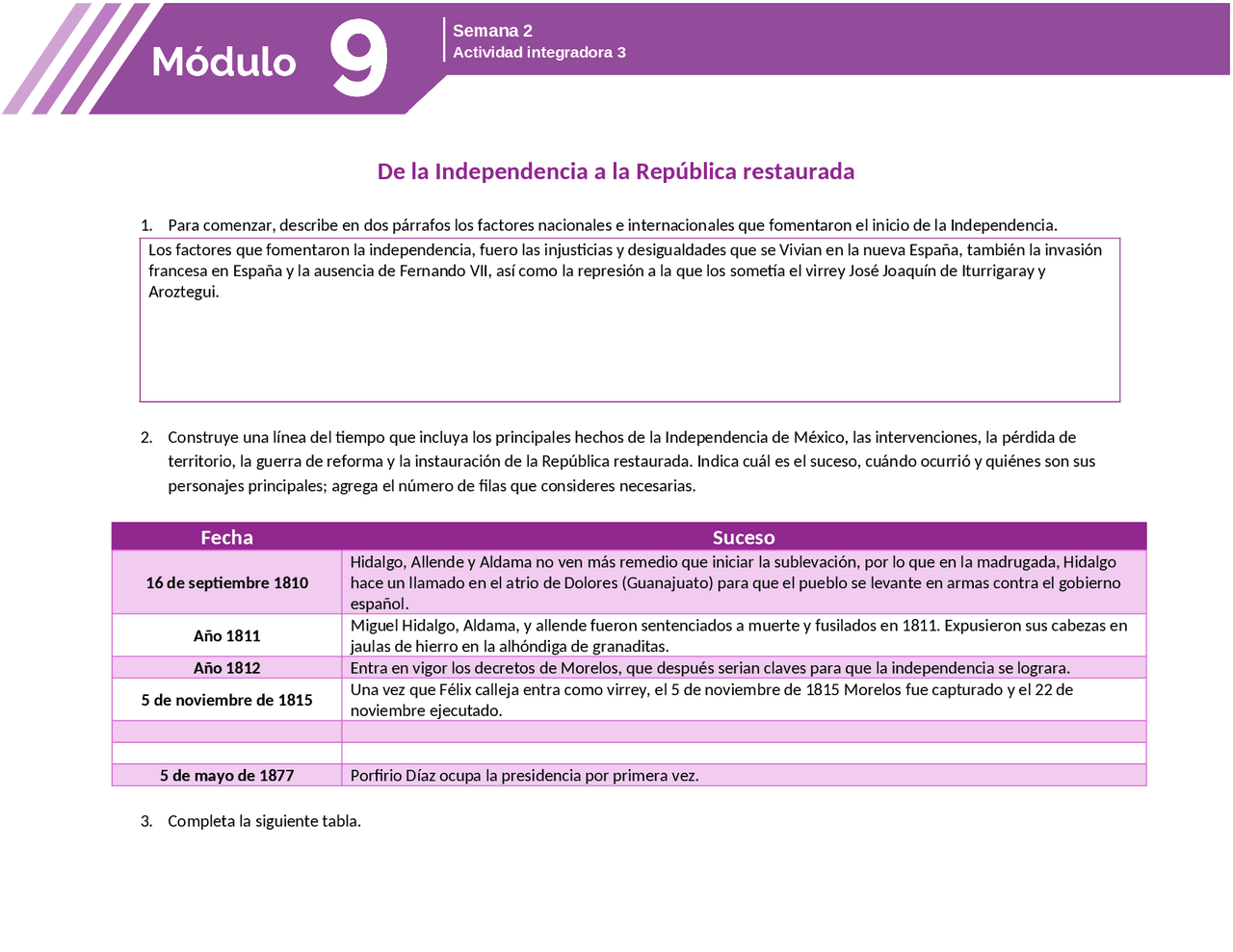 Actividades integradoras de modulos 7,8,9 - Docsity