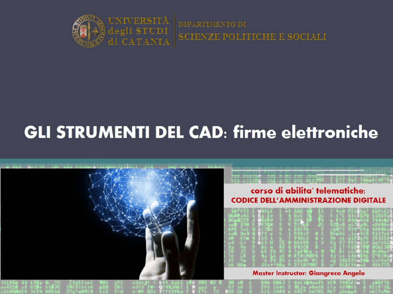 Gli strumenti del cad, le firme elettroniche, informatica - Docsity