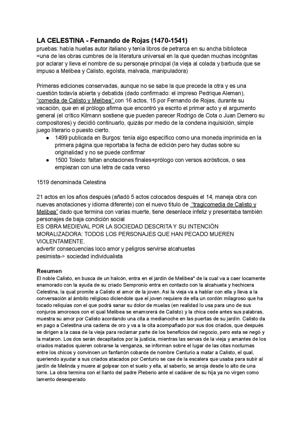 Riassunti Sul Siglo De Oro Spagnolo E Vari Autori Docsity