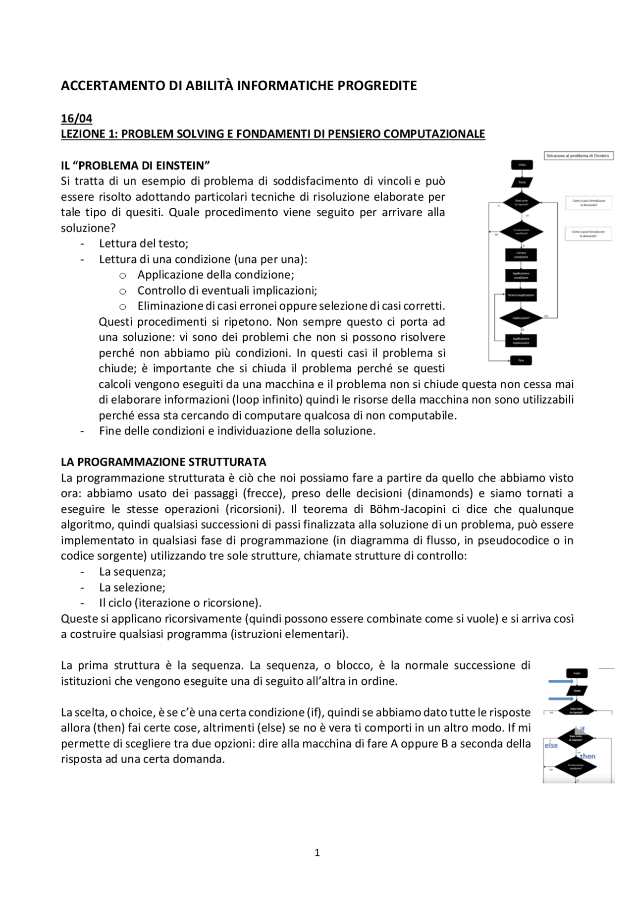 Accertamento Abilità Informatiche Progredite Docsity
