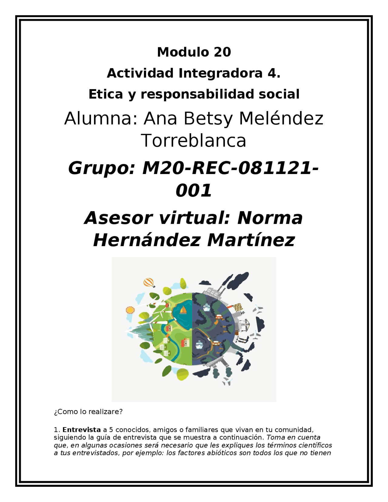 Modulo 20 Actividad Integradora 4 Etica Y Responsabilidad Social
