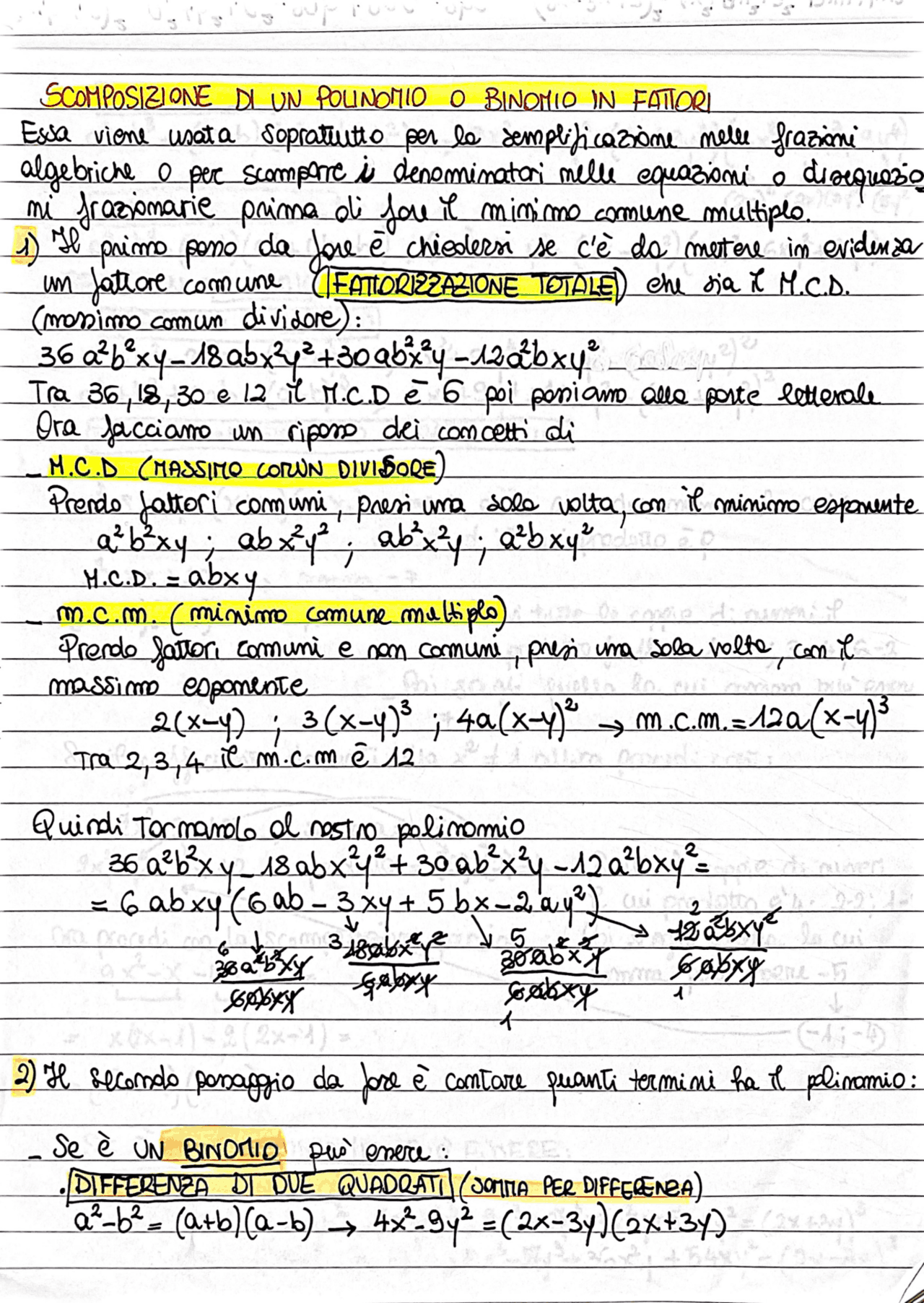 Scomposizione Di Polinomi E Ruffini Schemi E Mappe Concettuali Di