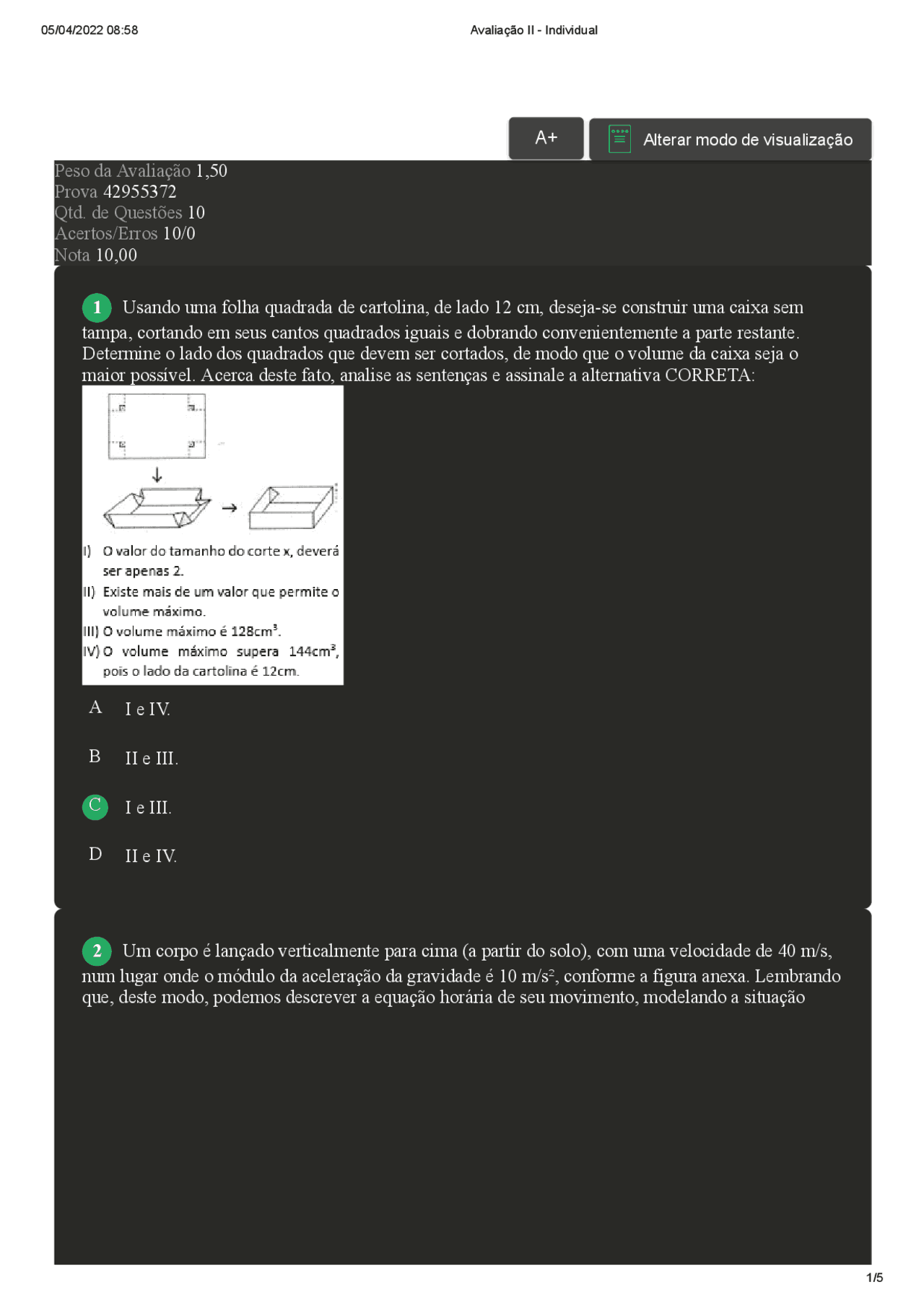 Prova Ii Objetiva Cálculo I Provas Cálculo Docsity