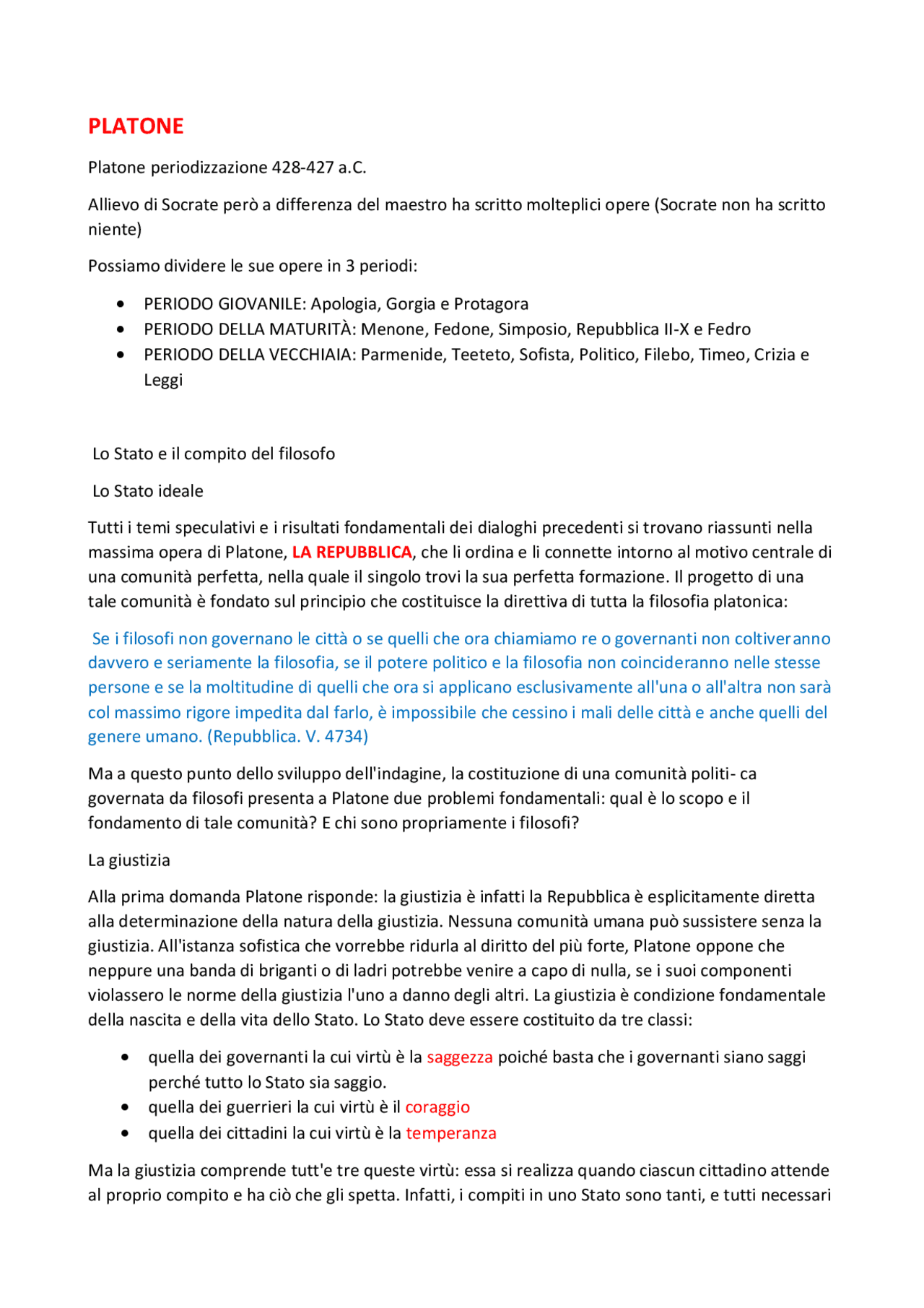 Il filosfofo Platone - Docsity