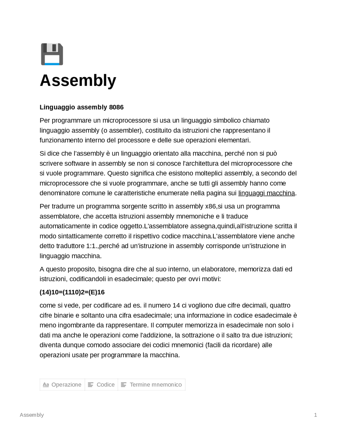 Assembly Informatica Docsity