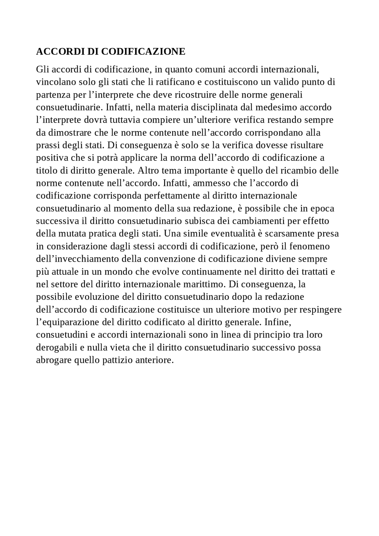 Accordi Di Codificazione Docsity