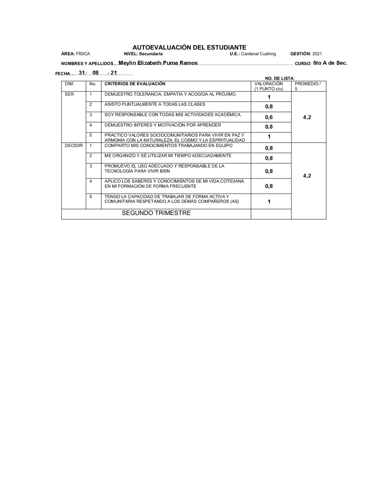 Autoevaluación De Matemáticas 2021 Exámenes De Matemáticas Docsity