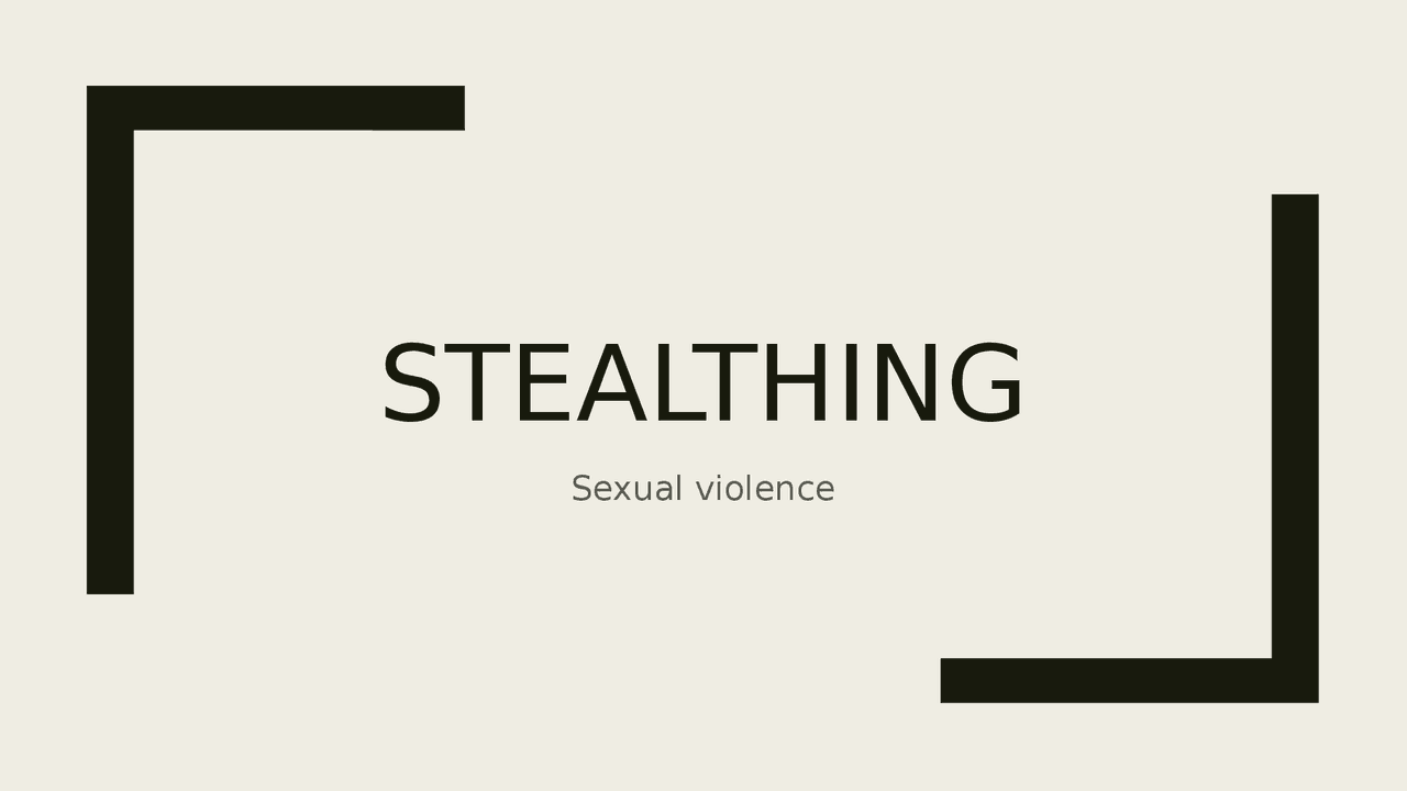Slide Formato Power Point Animato Sullo Stealthing Docsity