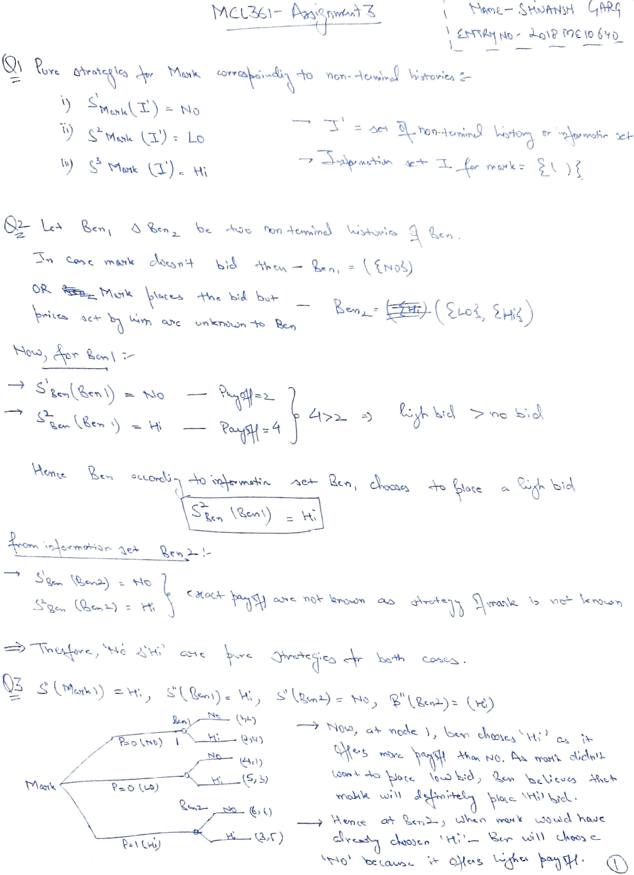Game theory - INtroduction deatils and questions - Docsity