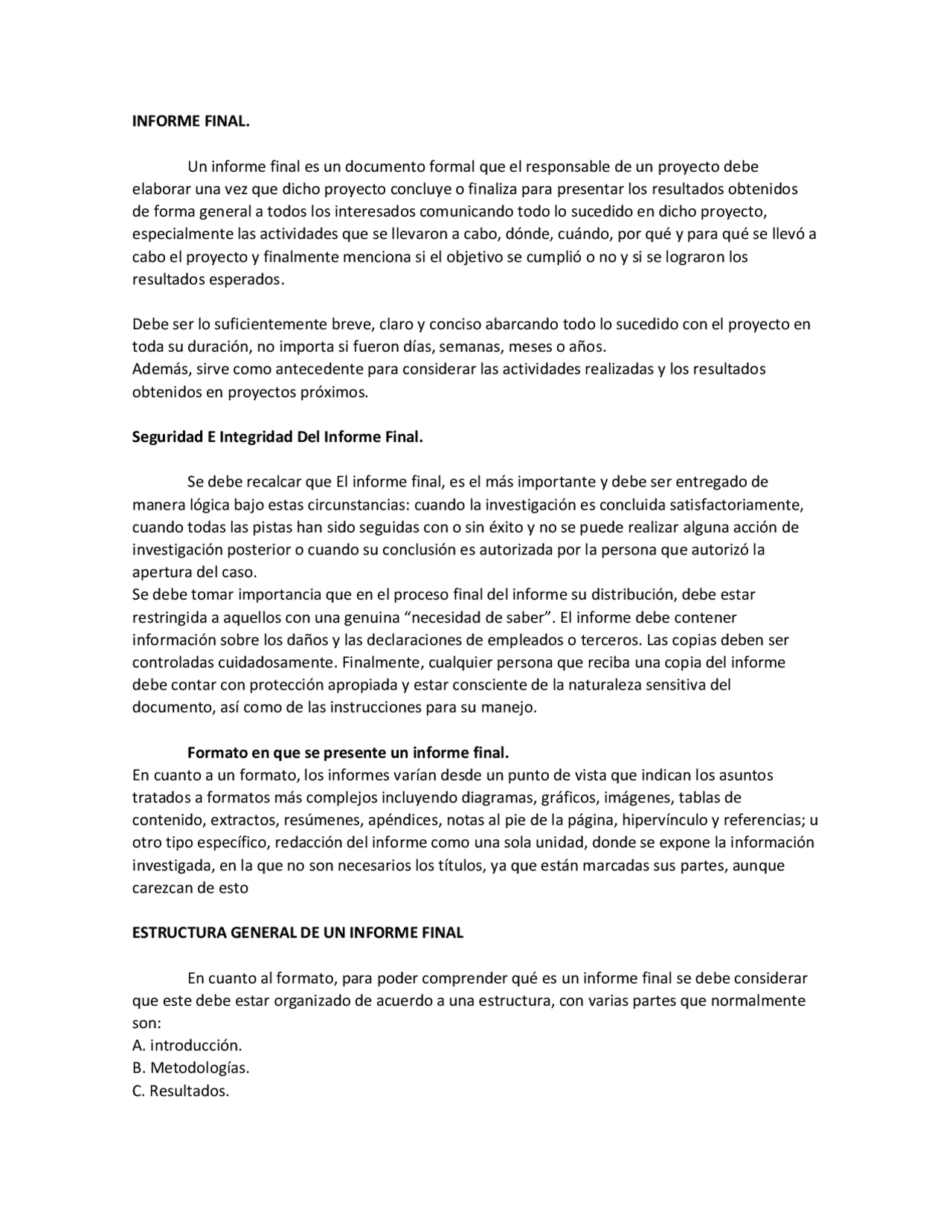 Informacion Final Informe final Informe final Informe final | Notas de ...