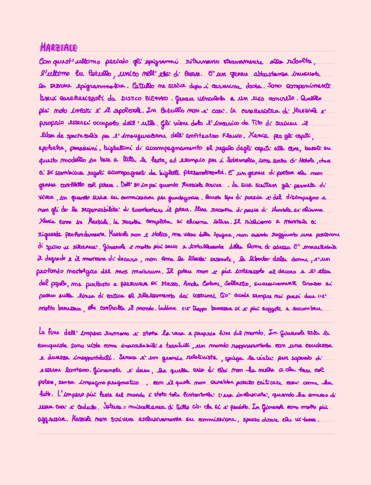 Appunti su Marziale e Giovenale - Docsity