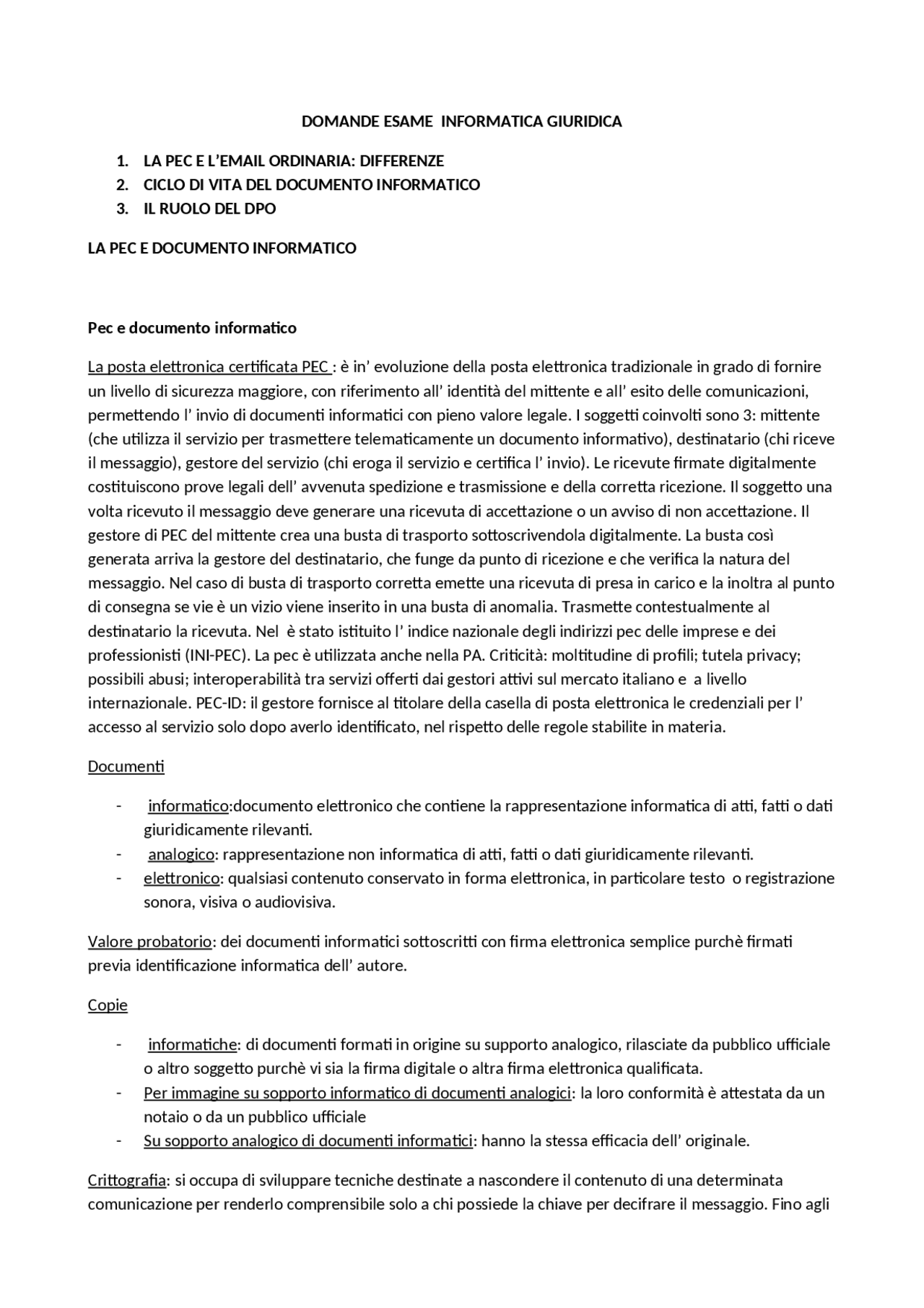 Domande Esame Informatica Giuridica Prove Desame Di Informatica