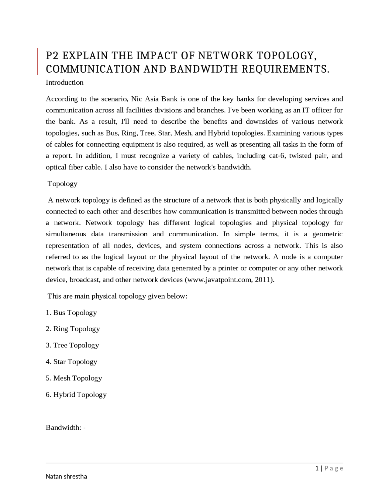 Network Infrastructure and Server Types | High school final essays ...