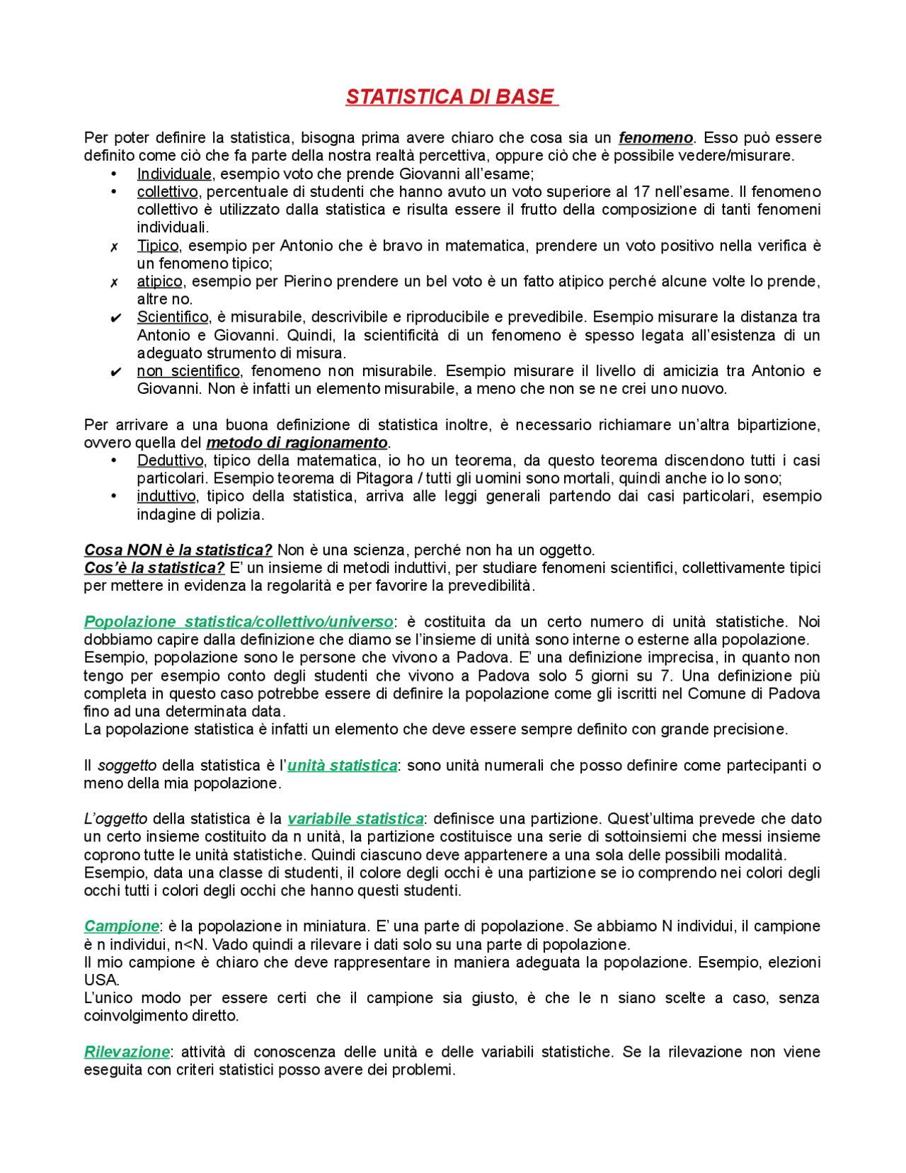 Demografia internazionale, parziale Statistica di base | Appunti di Statistica - Docsity