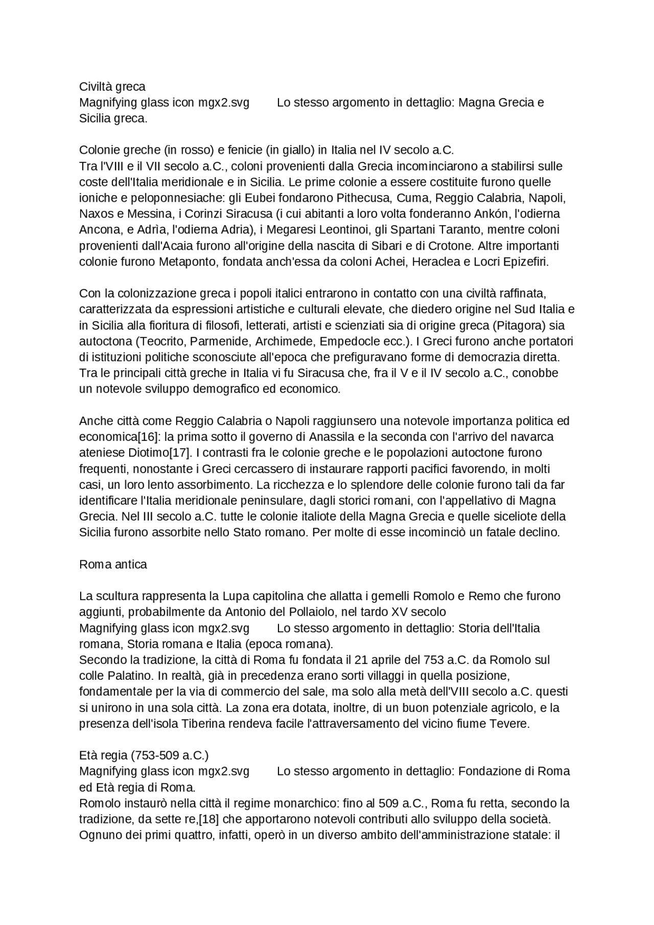 Lezione d'italia storia 2 - Docsity