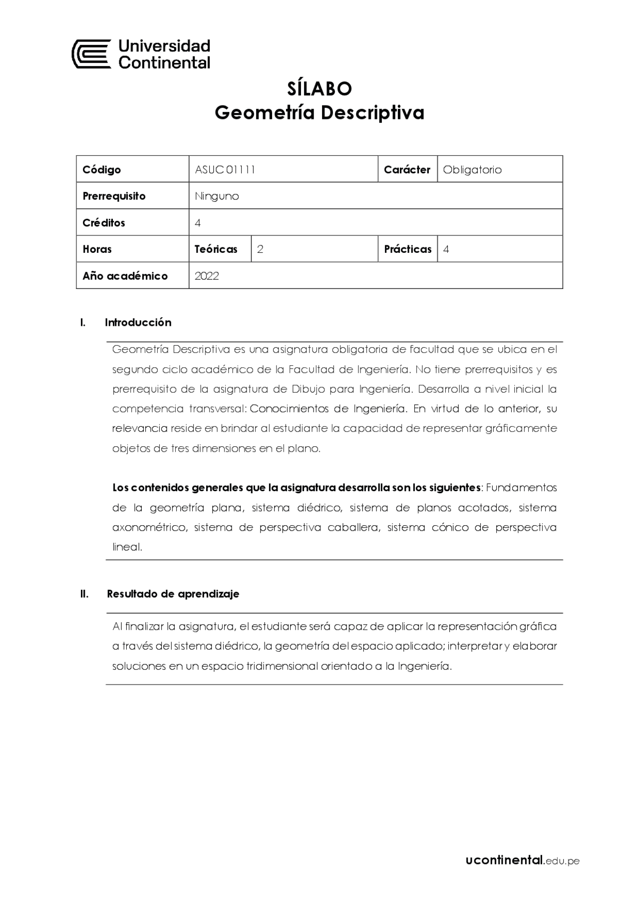Hcasuc01111geometriadescriptiva2022 Docsity