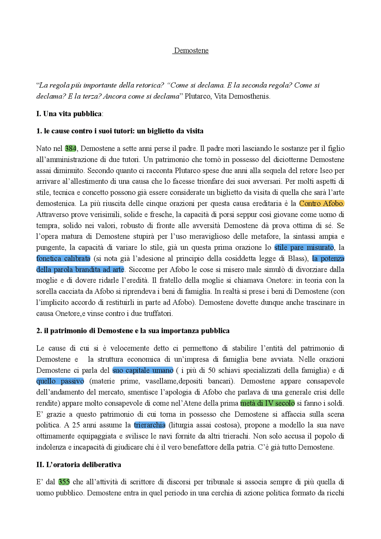 Demostene Appunti Appunti Di Greco Docsity