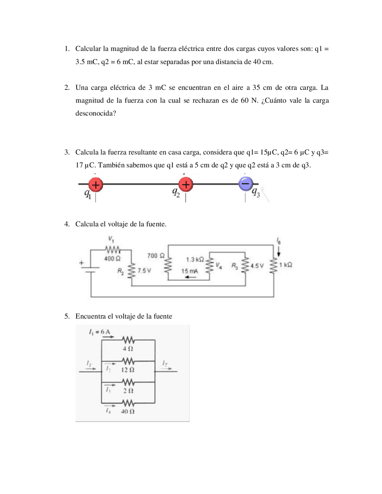 Ejercicios de electromagnetismo | Ejercicios de Física - Docsity