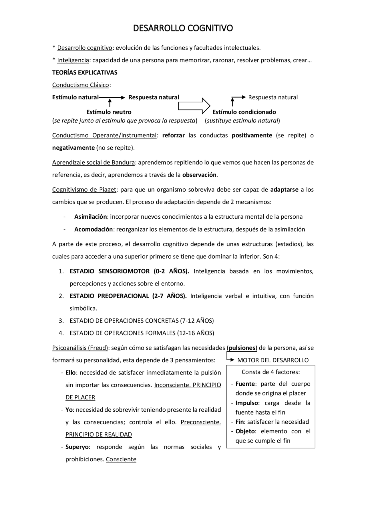 Desarrollo Cognitivo Resúmenes De Desarrollo Cognitivo Docsity