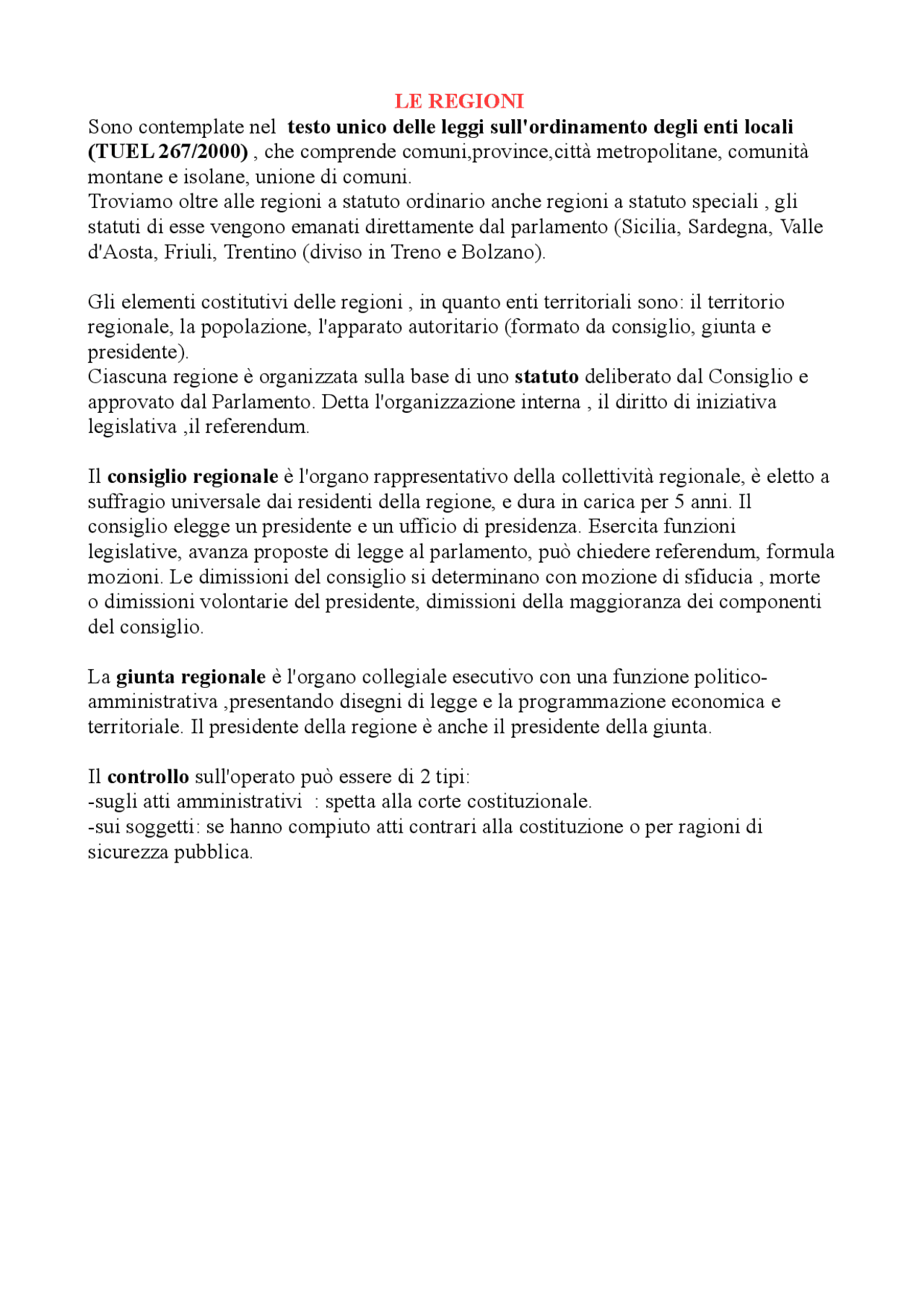 Riassunto Diritto Enti Locali Per Concorso Polizia Locale Docsity