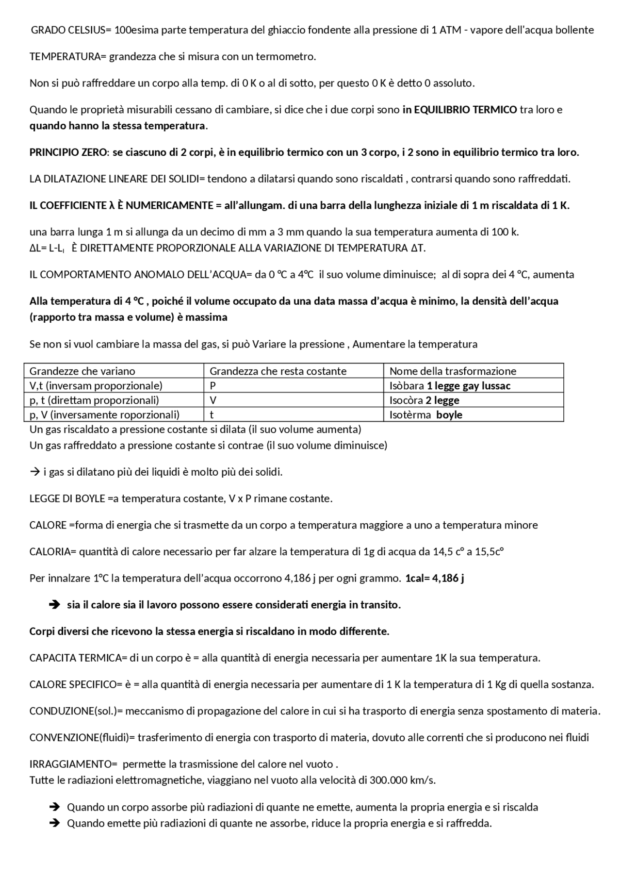 La Temperatura Fisica Schemi E Mappe Concettuali Di Fisica Docsity