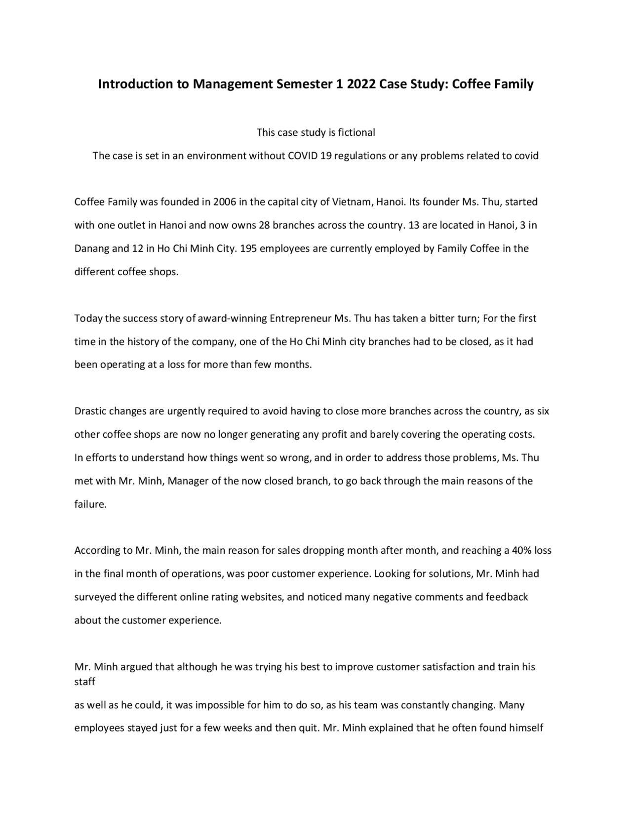 Case study about coffee | Summaries Management Information Systems ...