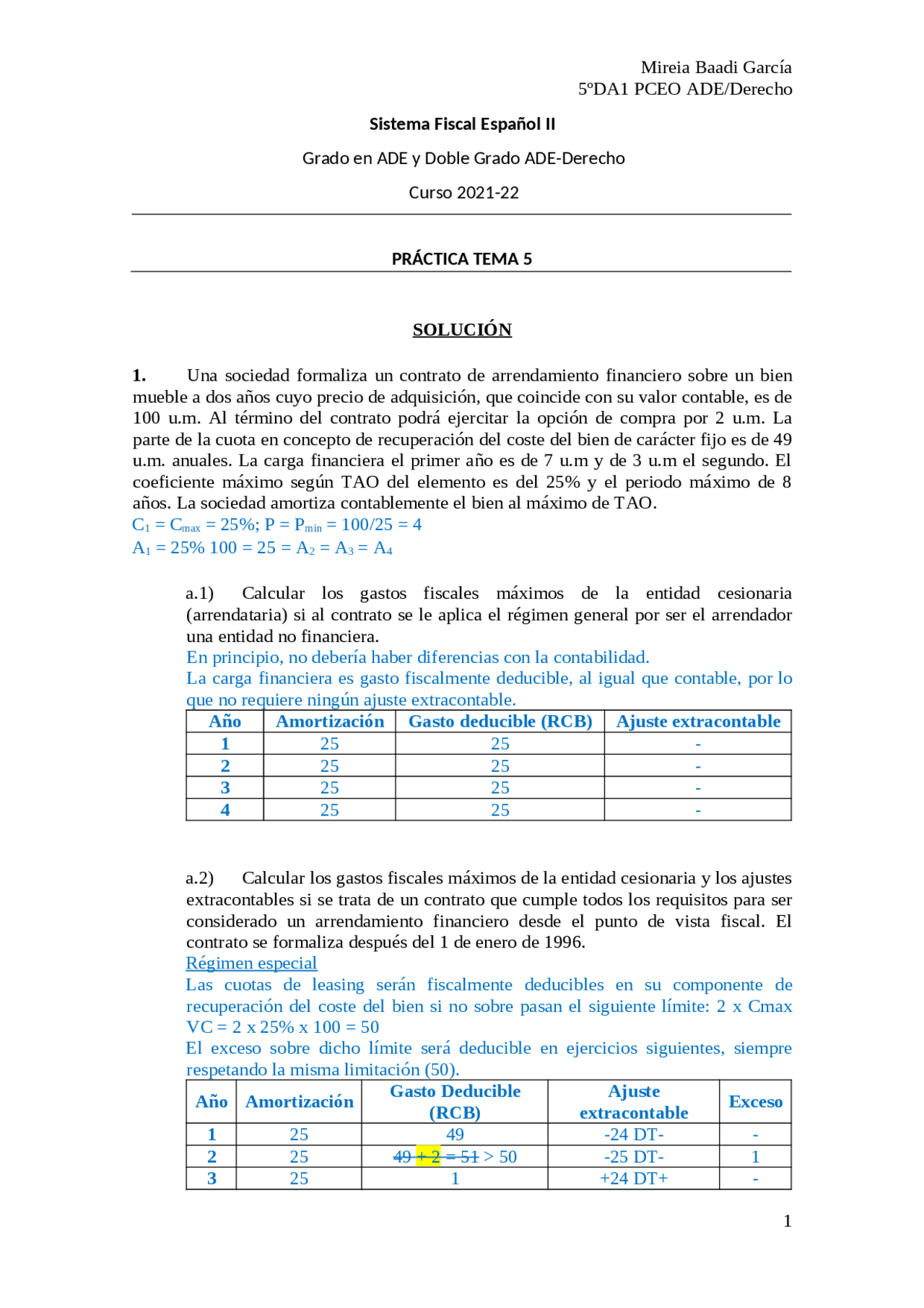 Ejercicios Tema 5 Sistema Fiscal Español Ii Ejercicios De Sistema