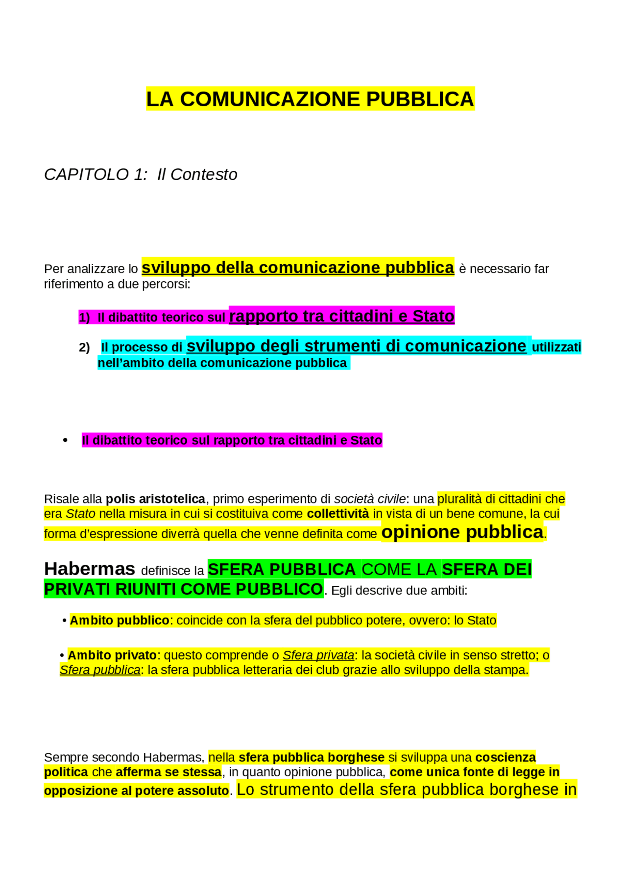 Riassunto La Comunicazione Pubblica Docsity