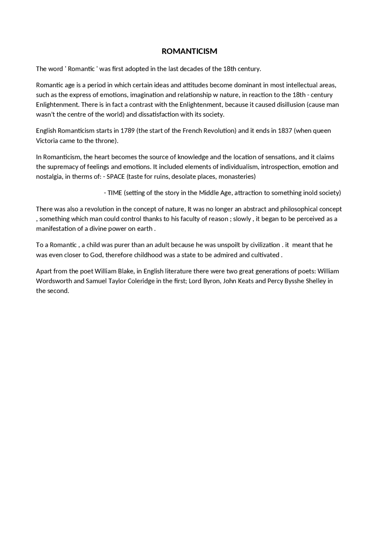 Romanticismo, W. Wordsworth, Daffodils - Docsity