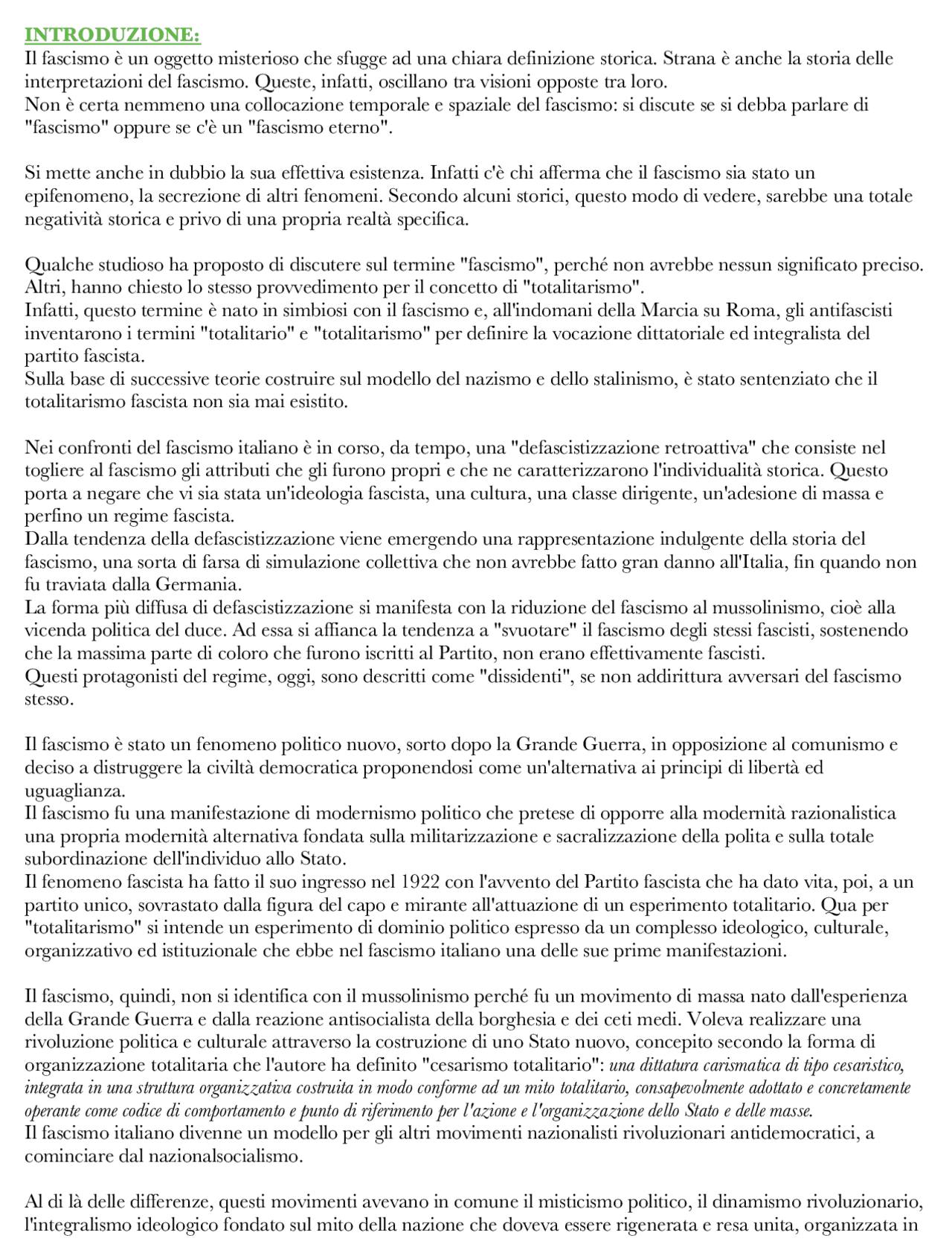 Riassunto Di Il Fascismo In Tre Capitoli Emilio Gentile Docsity