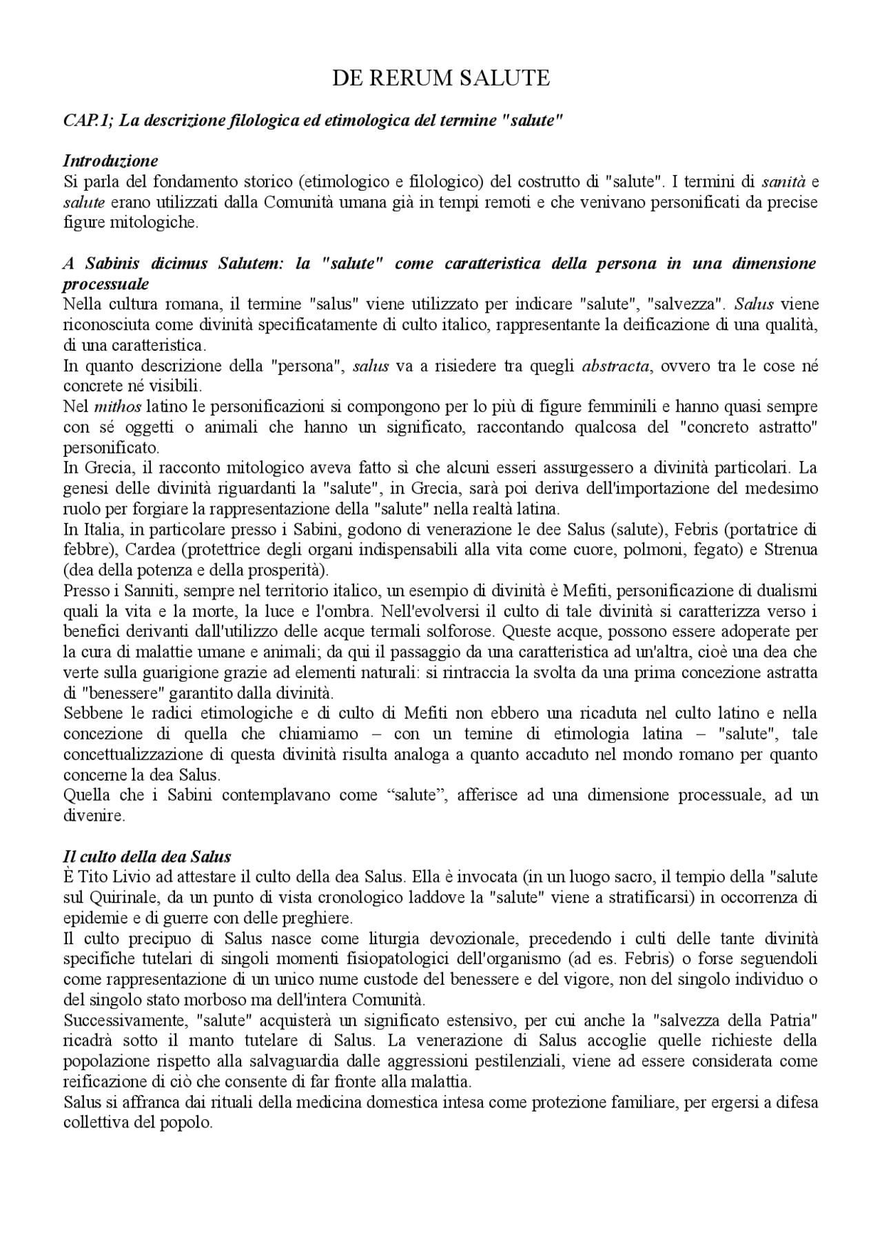 De Rerum Salute Turchi Docsity