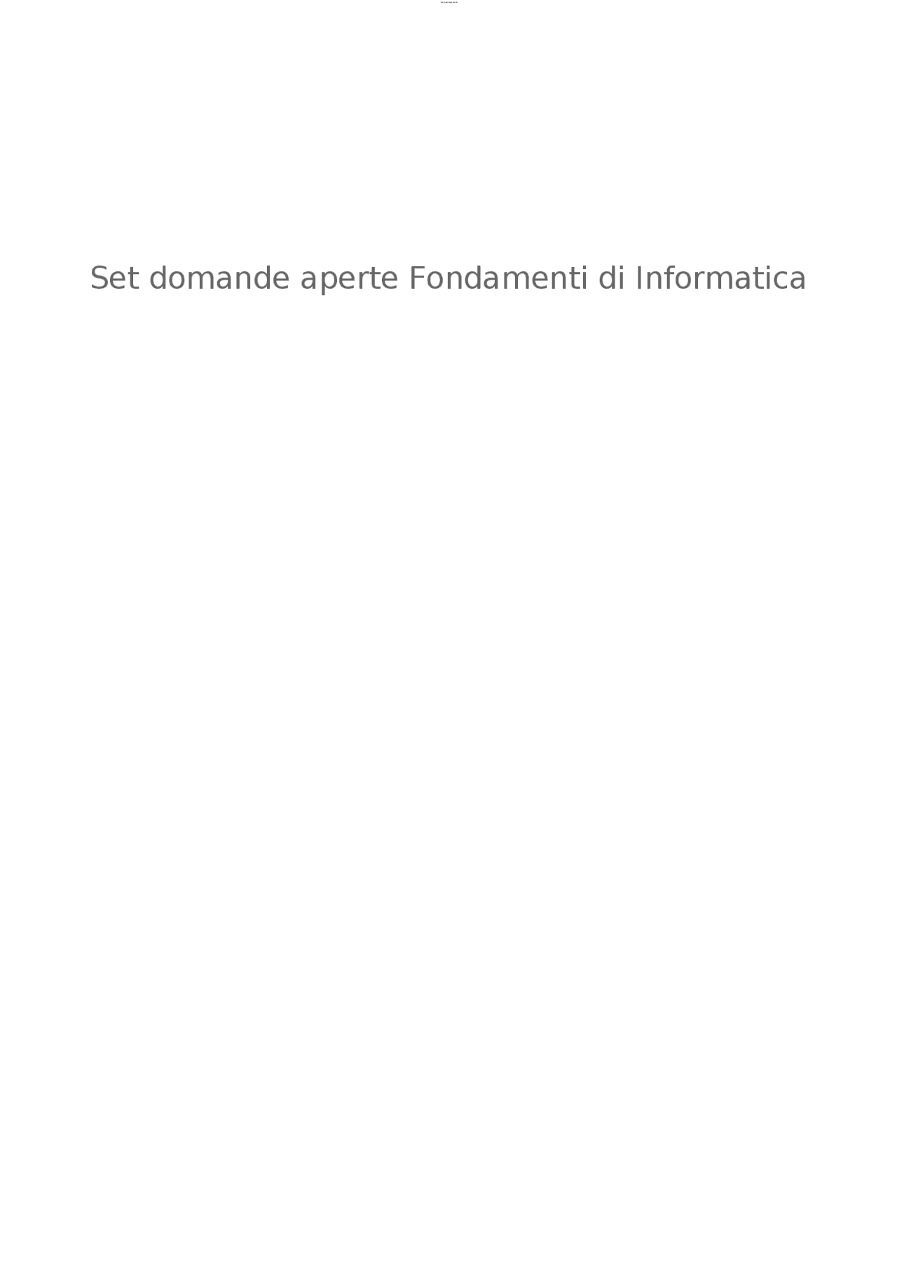 Fondamenti Di Informatica Risposte Aperte Docsity