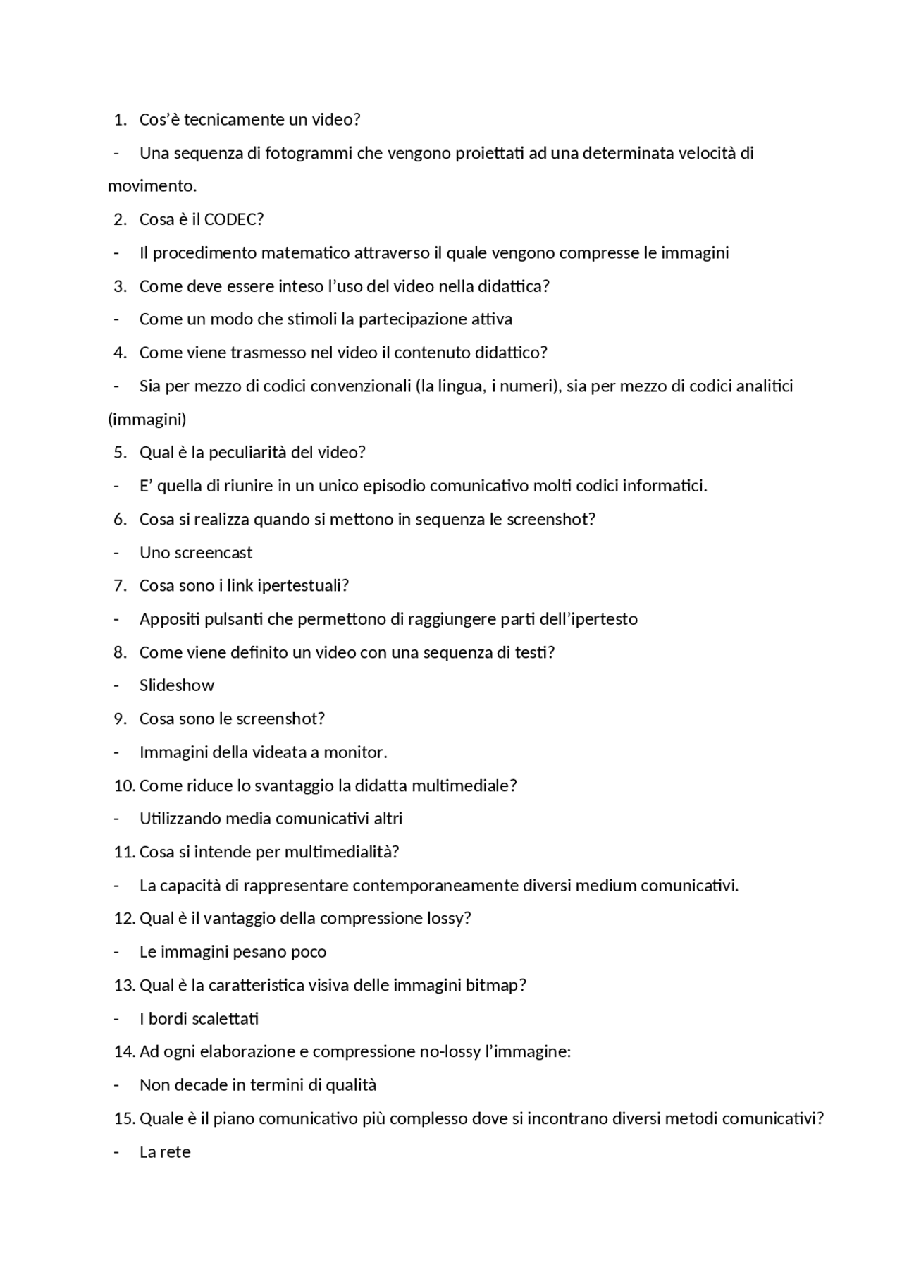 Domande E Risposte Corso Lim Prove Desame Di Reti Informatiche Docsity
