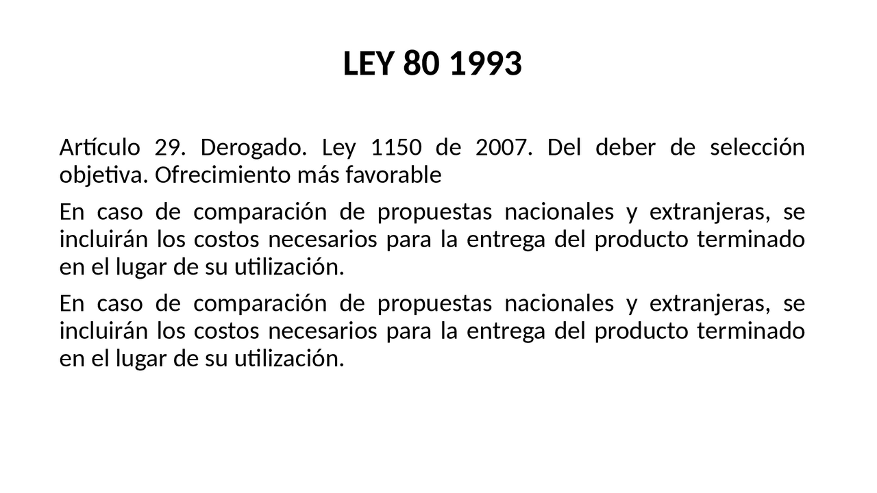 Ley 80 de 1993 de la constitucion - Docsity