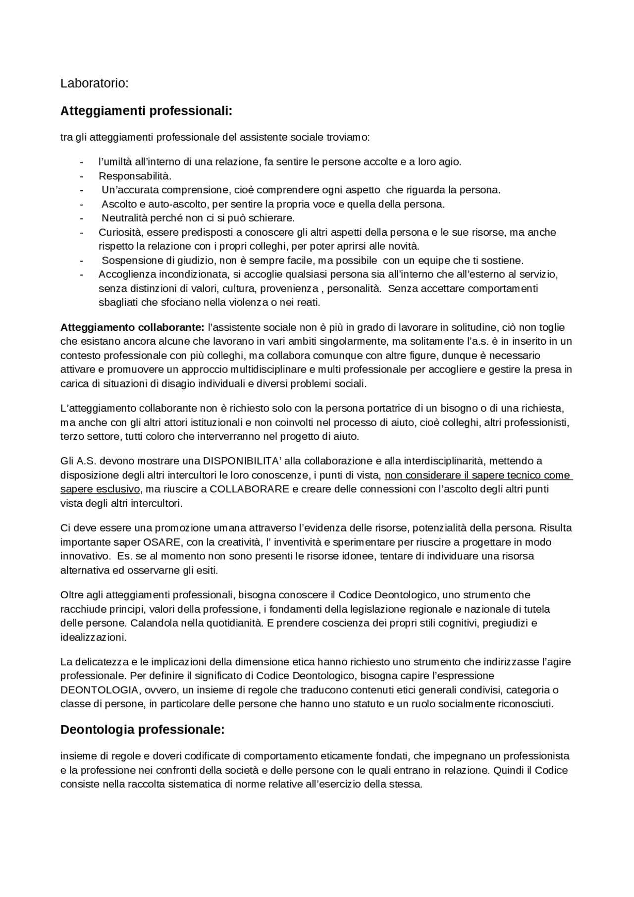 Il Codice Deontologico Appunti Di Metodi E Tecniche Del Servizio