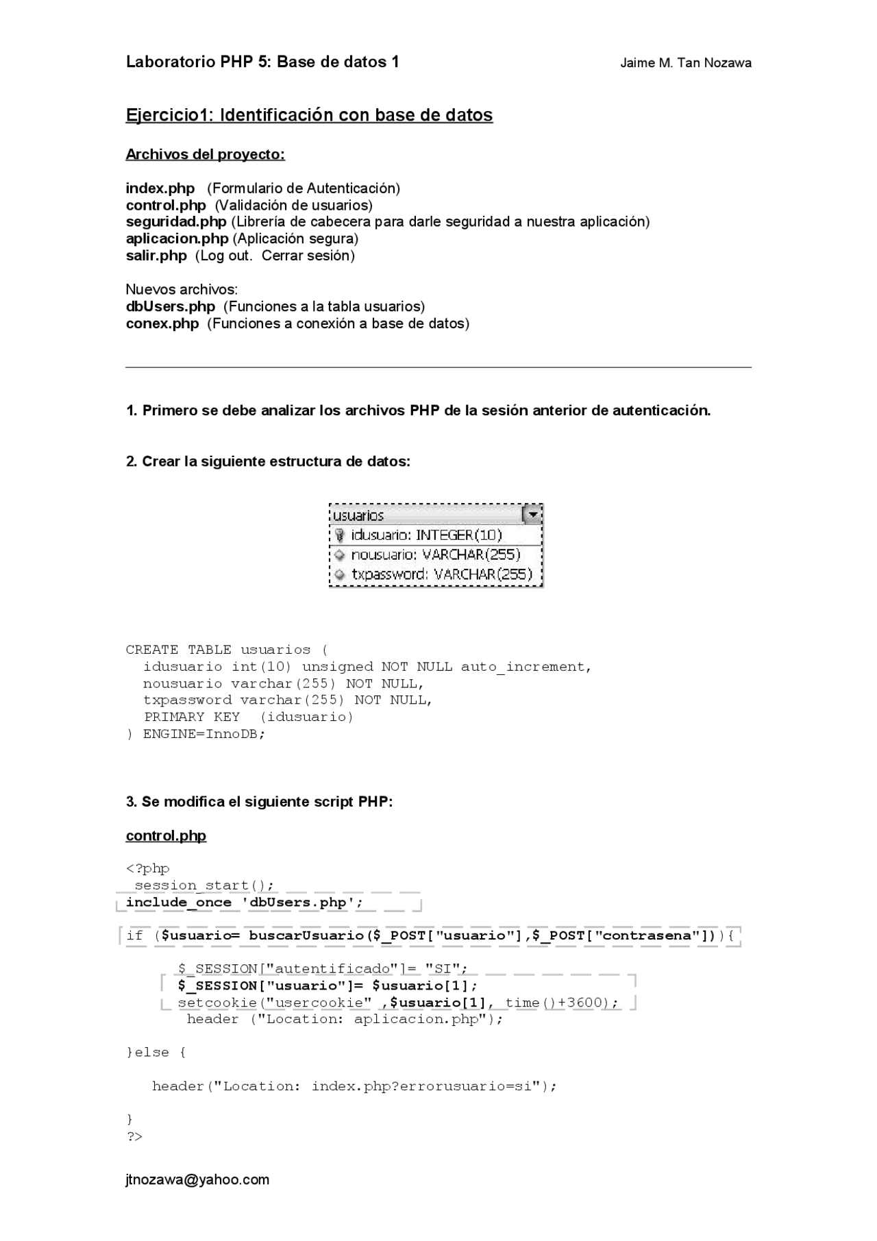 Taller de PHP - Base de Datos - Docsity