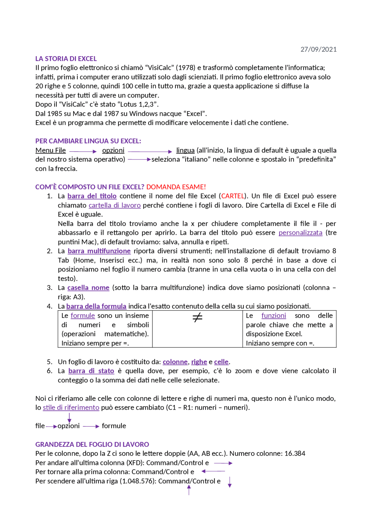 Appunti informatica idoneità (Professoressa Claudia Ferrari) | Appunti di Fondamenti di ...