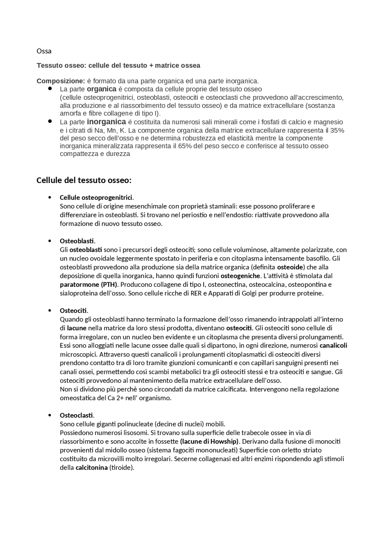 Il Tessuto Osseo In Istologia Docsity