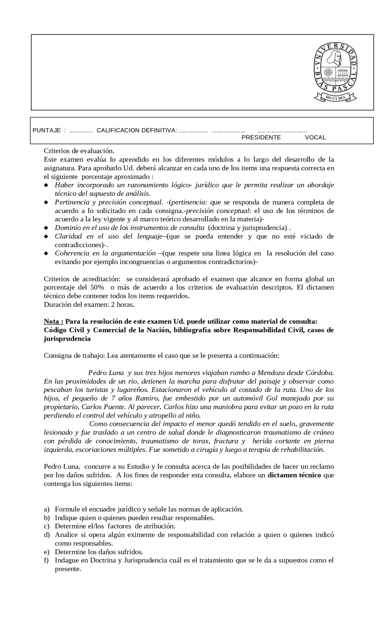Examen Final Sip 1 Ubp Exámenes De Derecho Civil Docsity