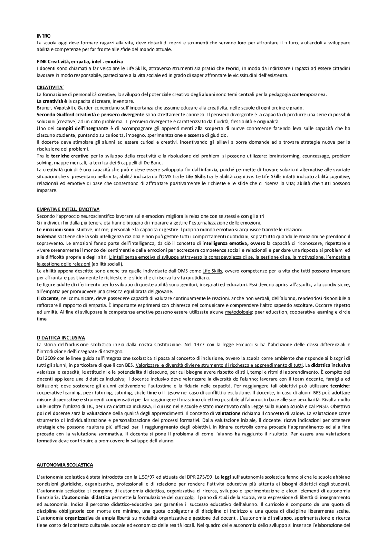 Materiale Tfa Sostegno Docsity