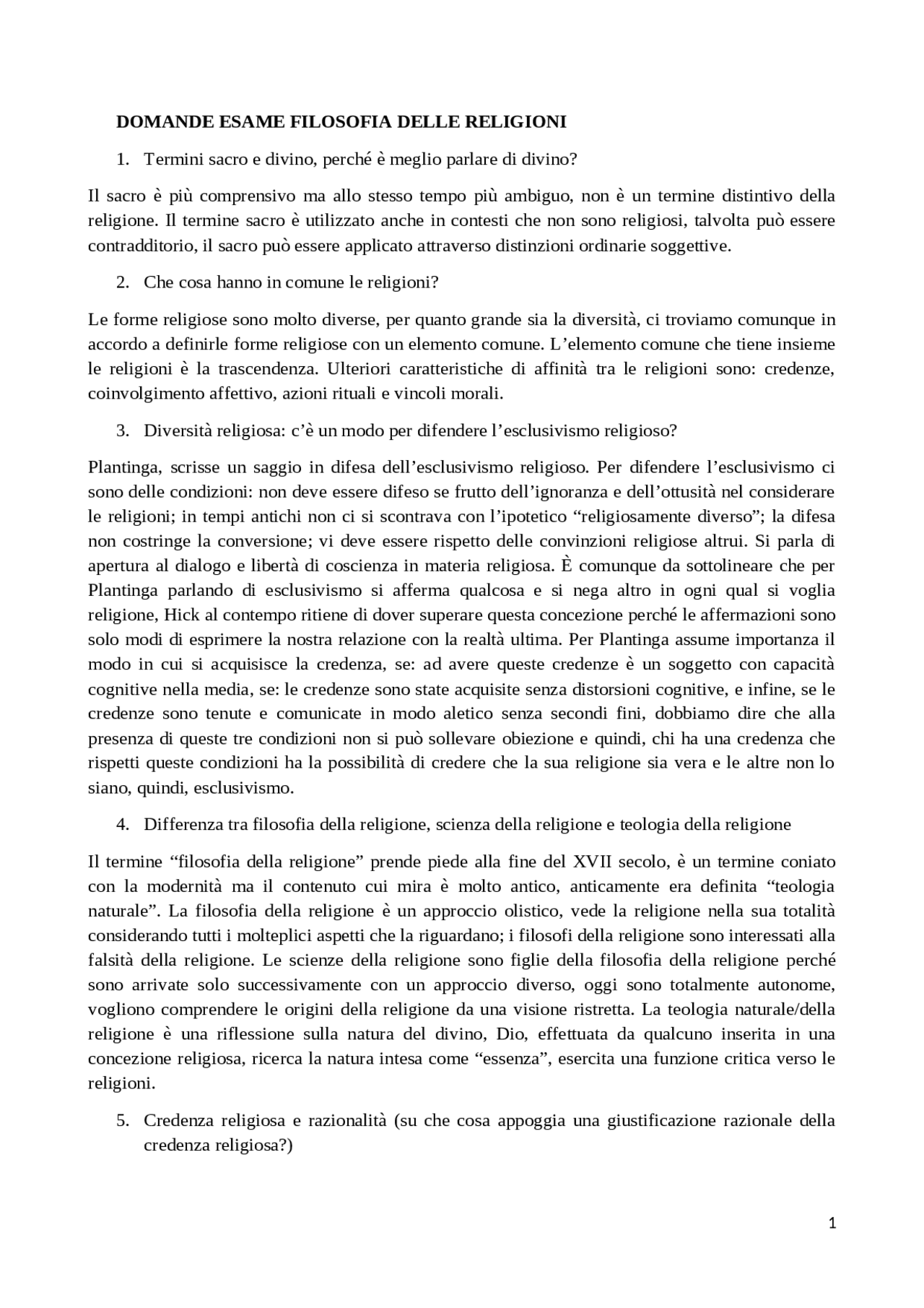 Domande I Appello Esame 2022 Prove Desame Di Filosofia Docsity