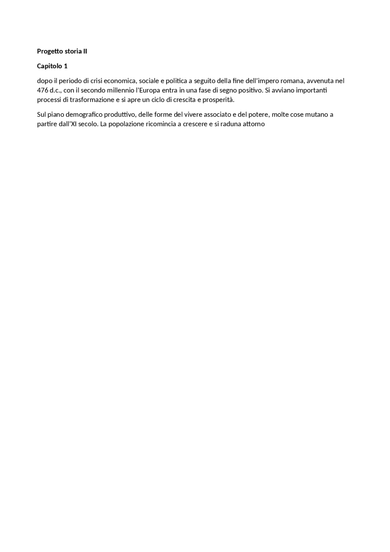 Riassunto Completo Dei Manuali Progetto Storia Volume I E Ii Docsity