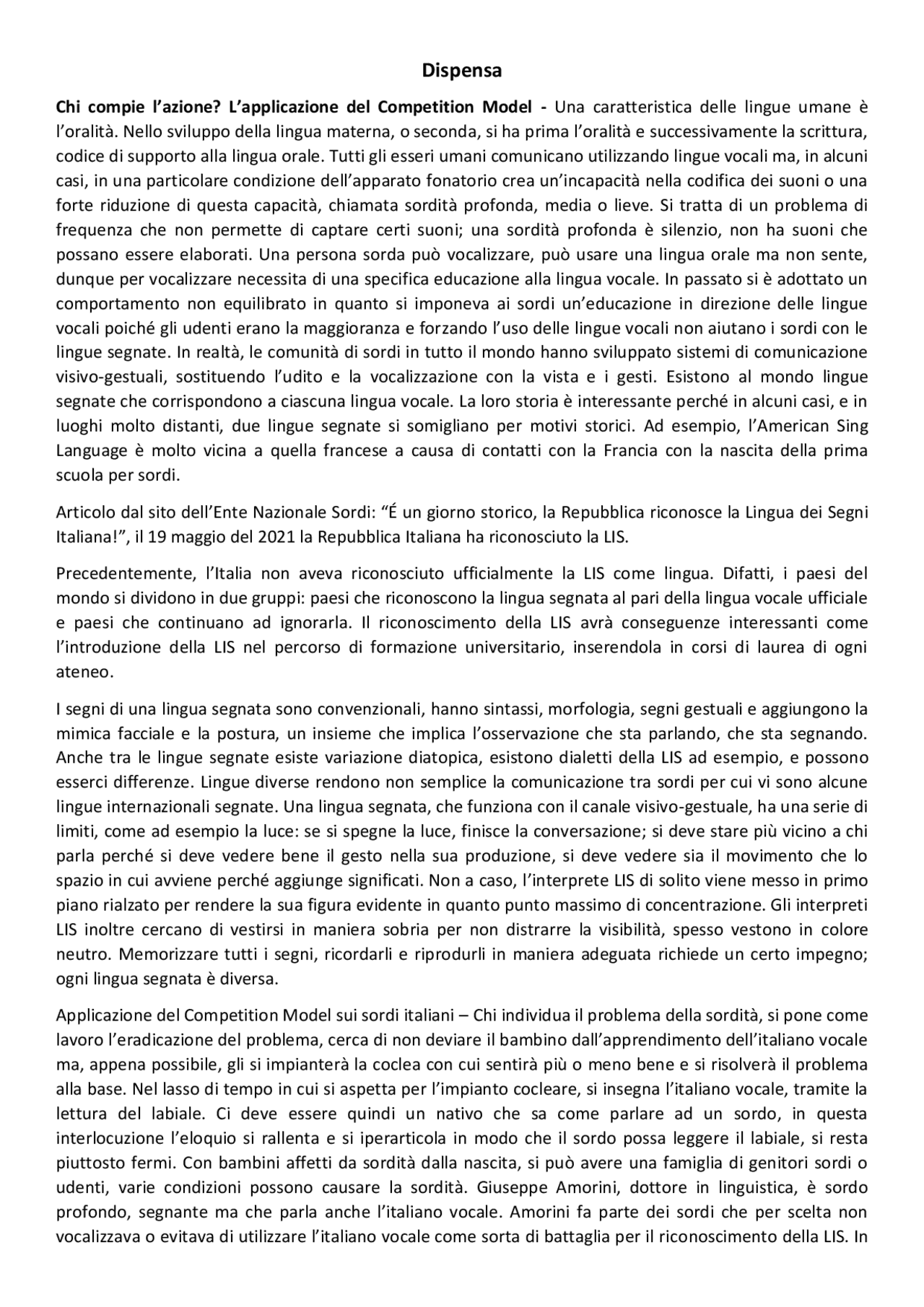 Riassunto Dispensa Prof De Meo Docsity