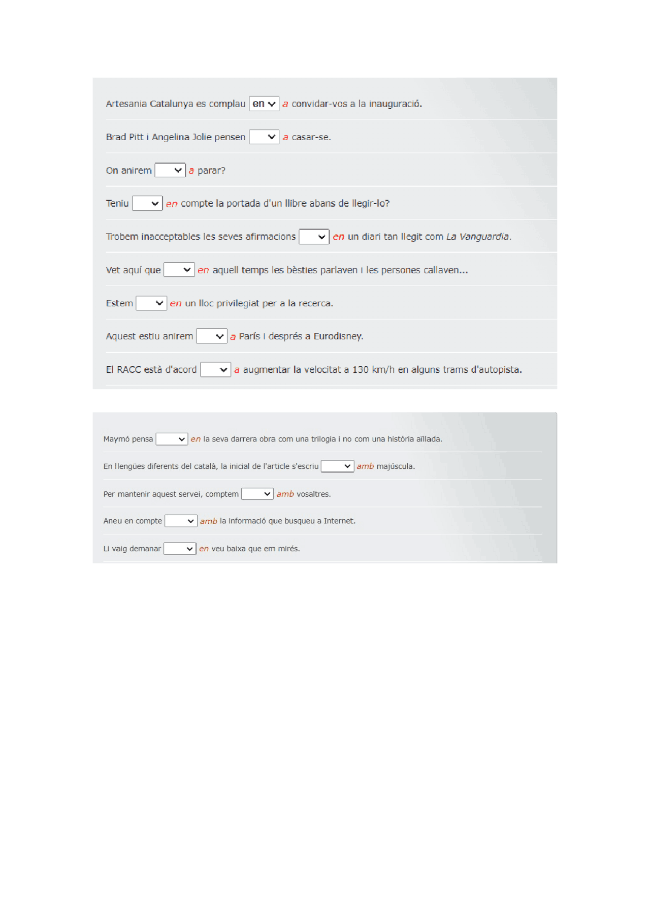 Exercicis De 2n Batxillerat Ejercicios De Catalán Docsity