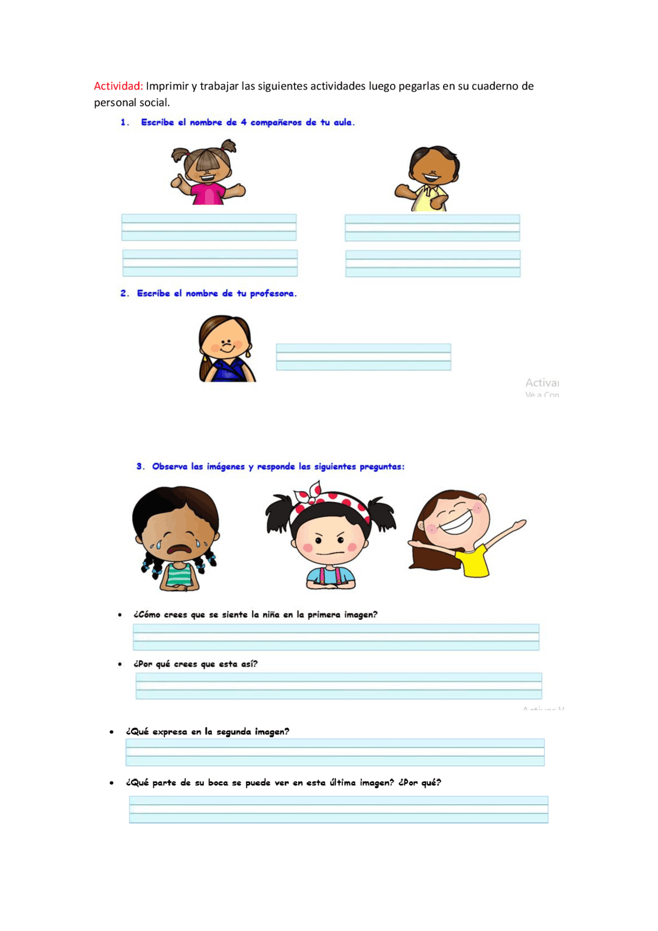 Conociendo a mis amigos - Docsity