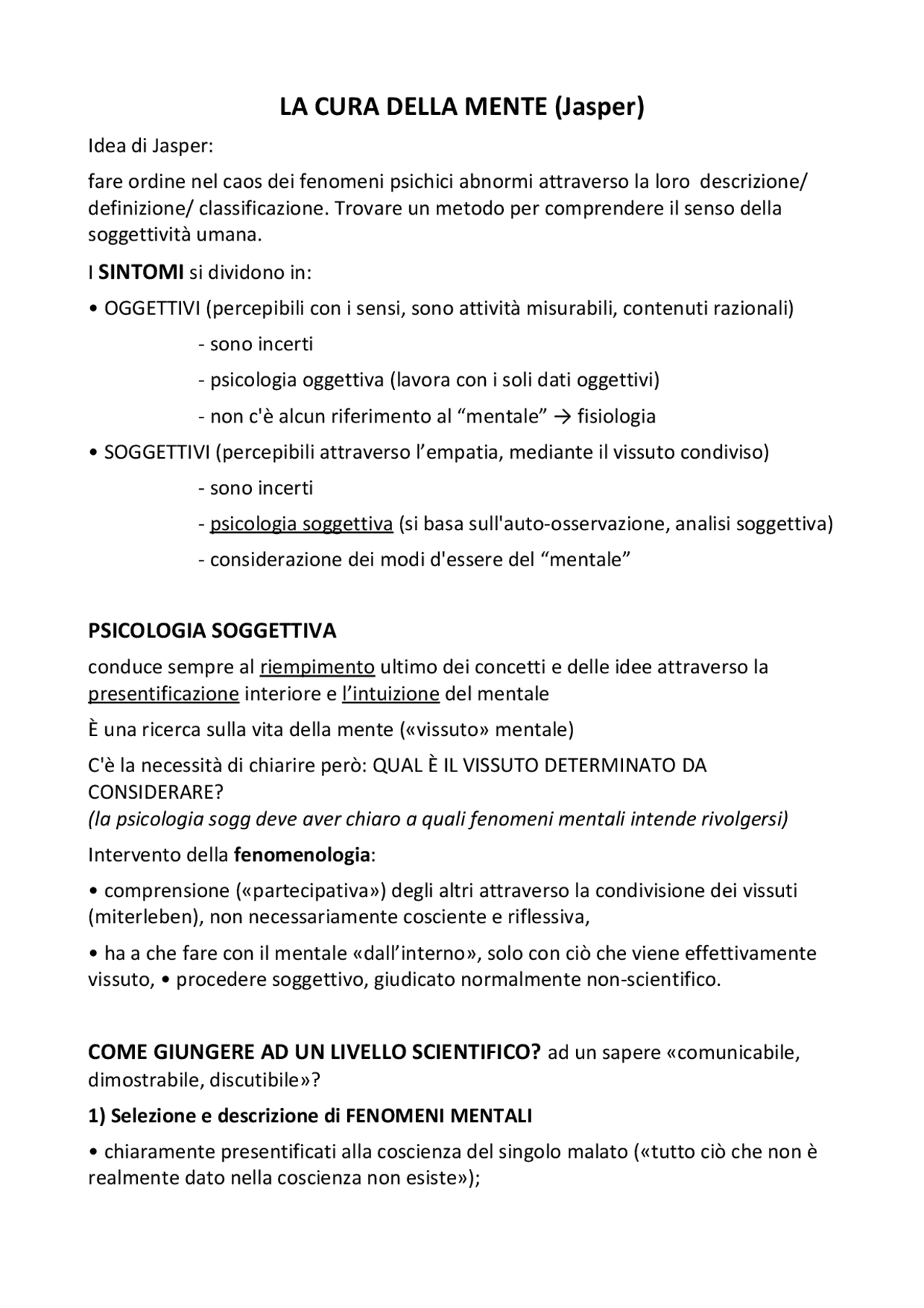 Riassunto Libro La Cura Della Mente Docsity