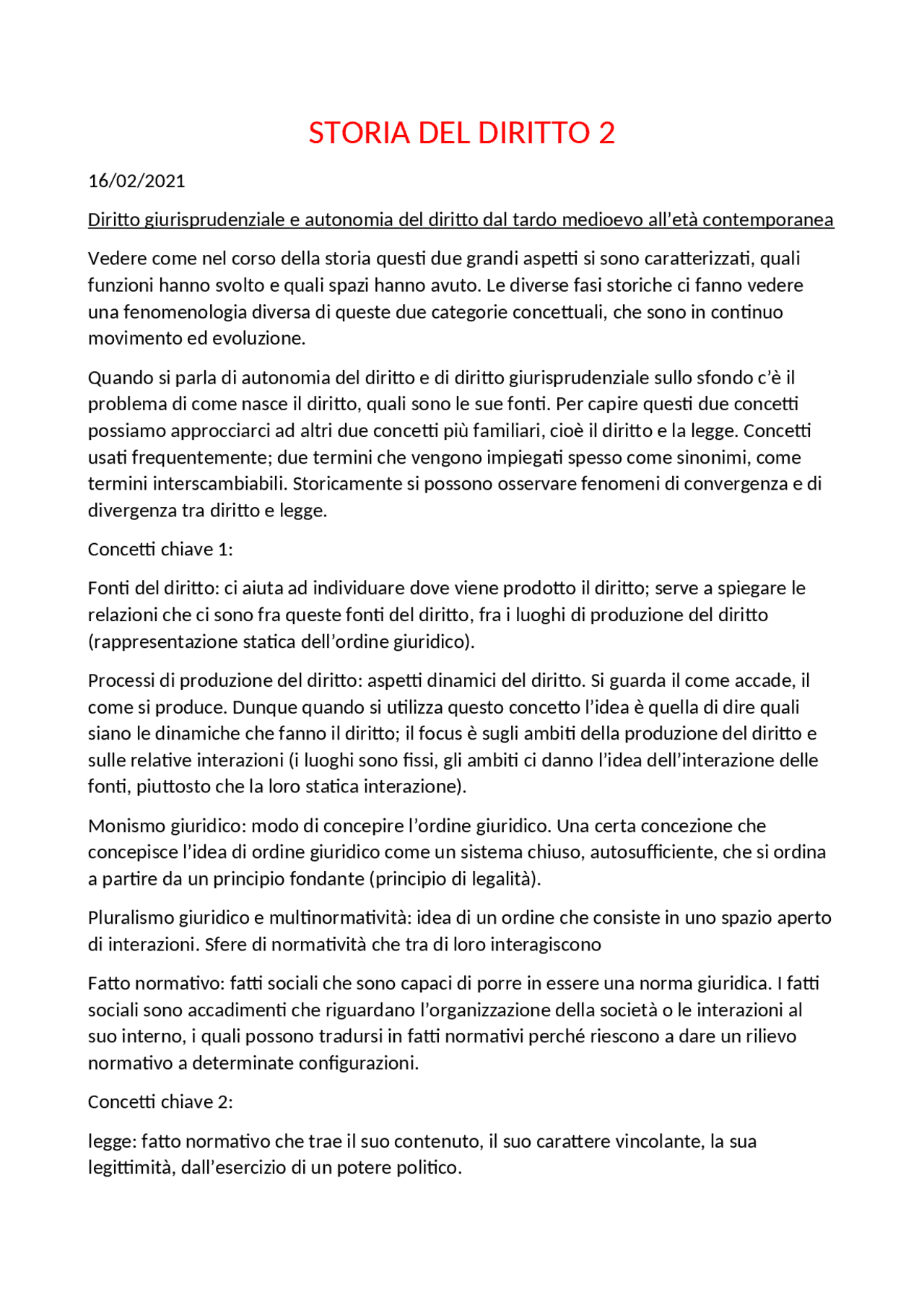 Appunti Storia Del Diritto 2 Docsity