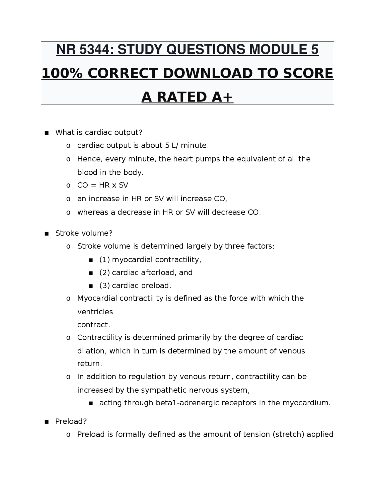 NR 5344: STUDY QUESTIONS MODULE 5 100% CORRECT DOWNLOAD TO SCORE A ...