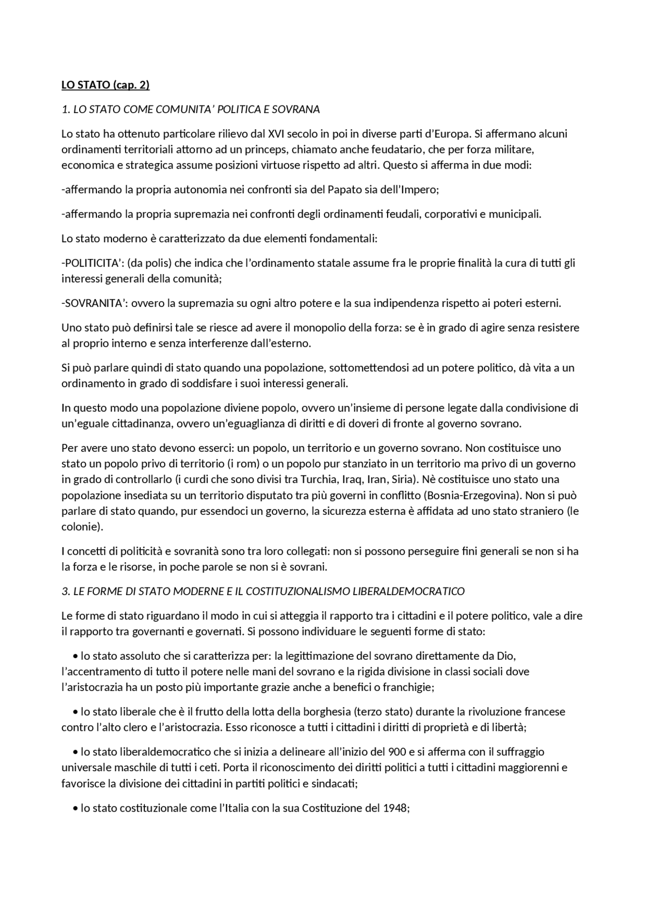 Appunti Cap 2 Diritto Pubblico Manuale Docsity
