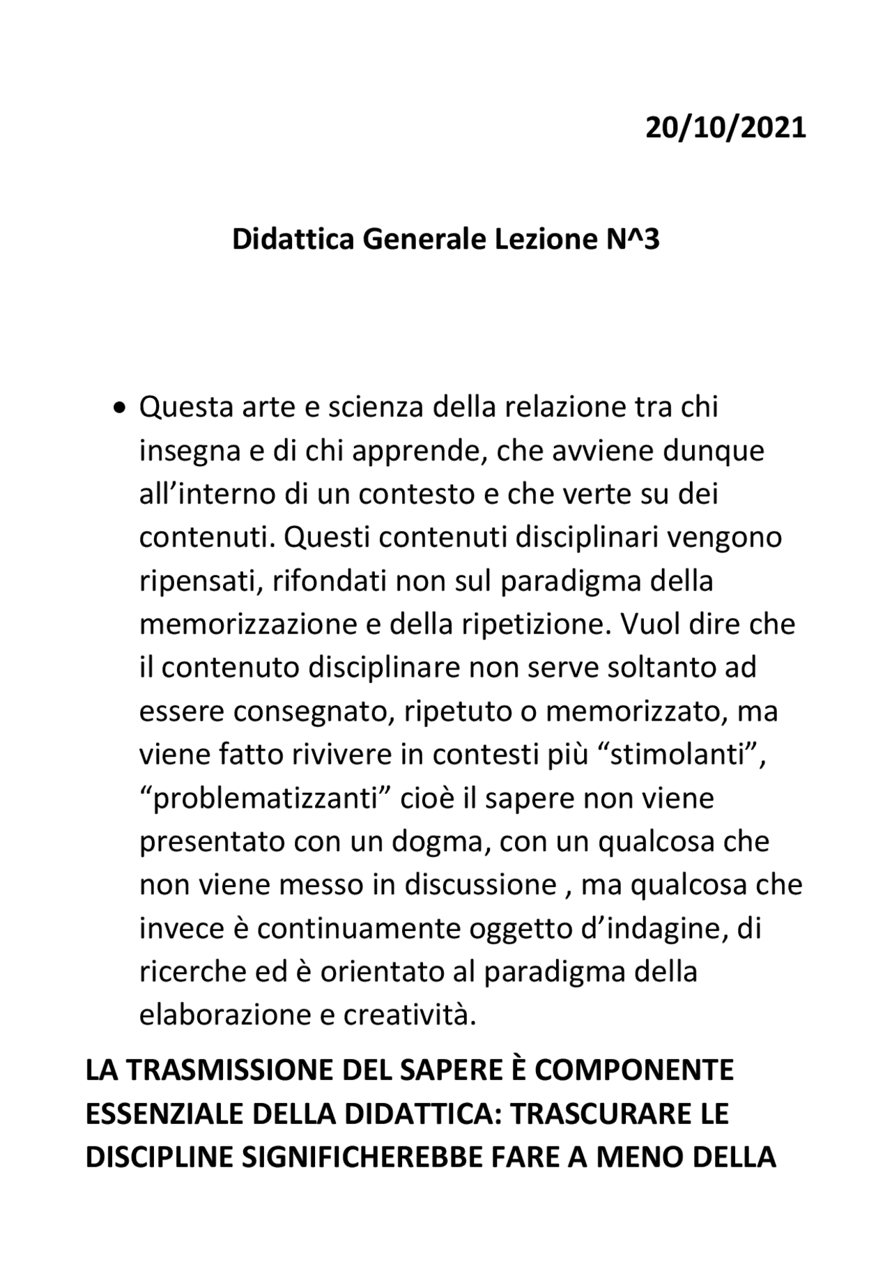 Appunti Didattica Generale Docsity